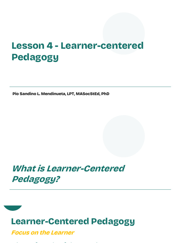 Understanding Learner-Centered Pedagogy | PDF | Learning | Educational ...