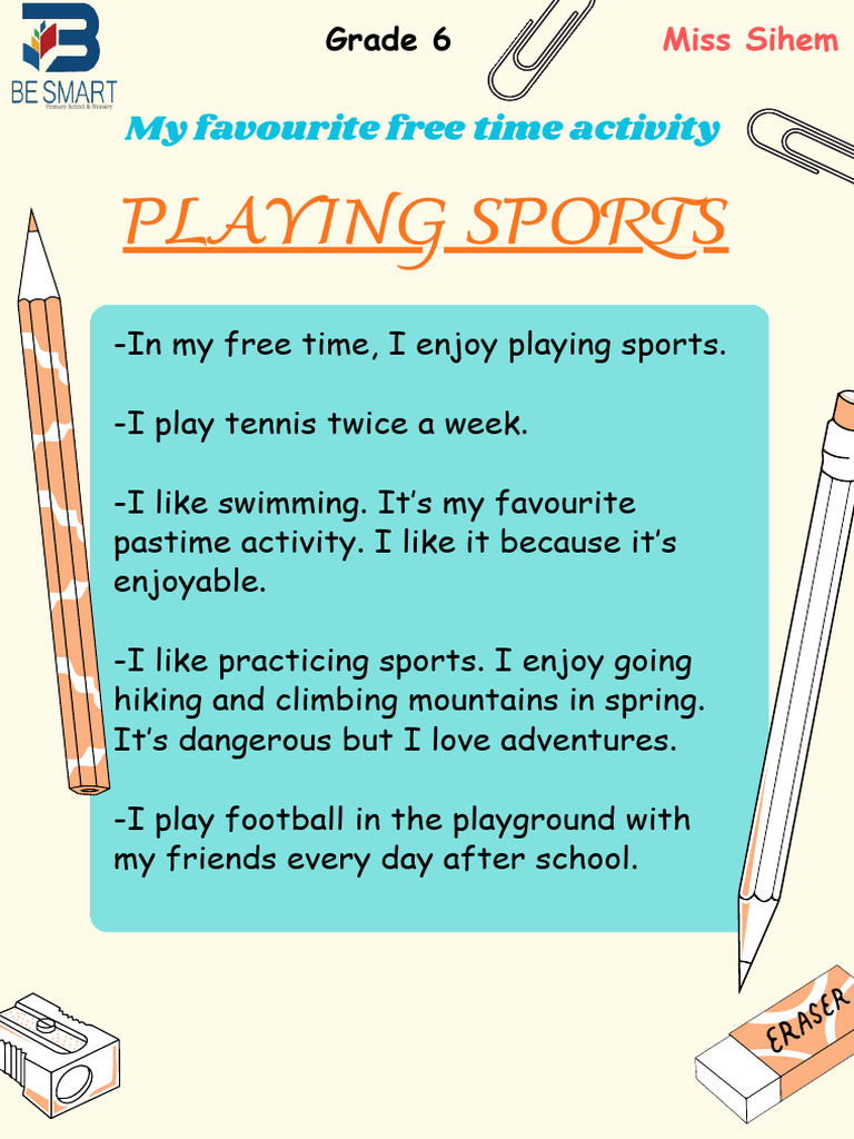 Free Time Activities - Playing Sports | PDF
