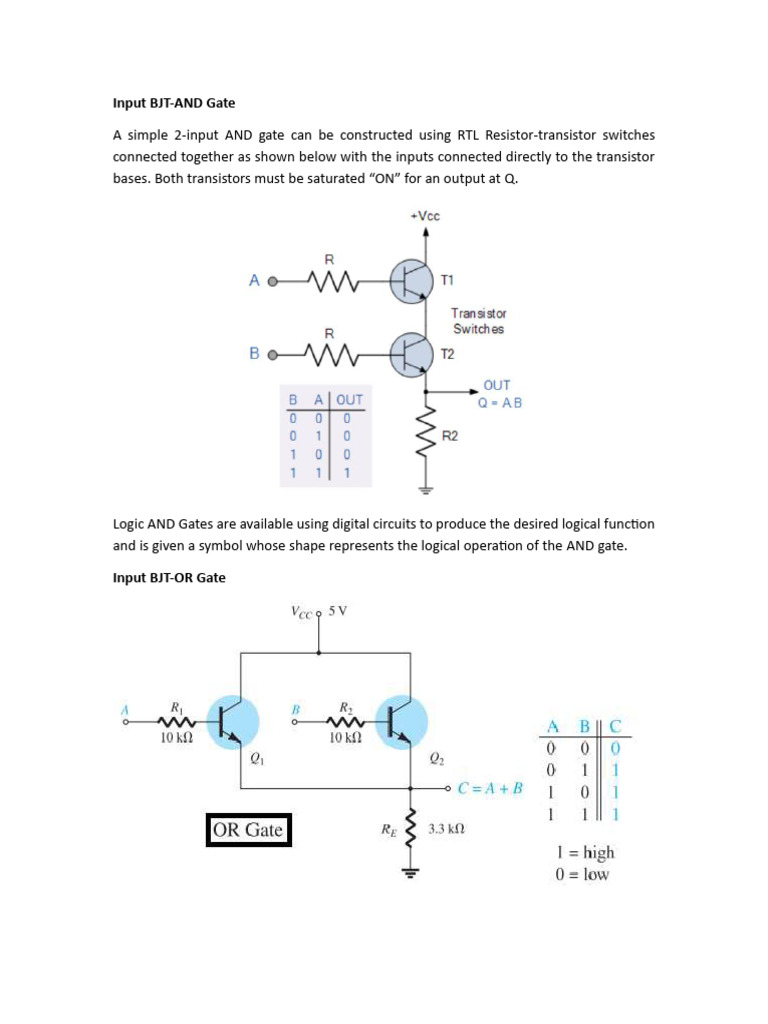 BJT-Based AND Gate Design | PDF