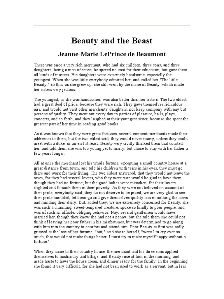 Beauty and The Beast | PDF | Fairy Tales | Beauty
