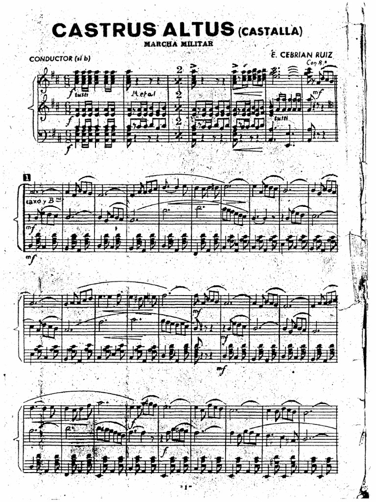 CASTRUS ALTUS - MARCHA MILITAR - EMILIO CEBRIÁN RUÍZ | PDF
