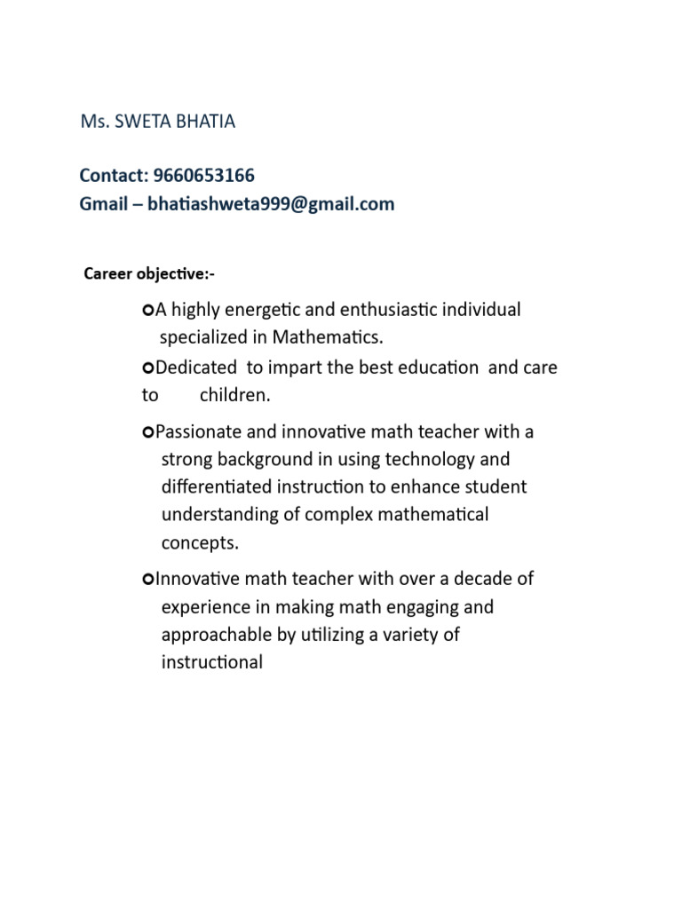 Shweta's New Resume-2 | PDF