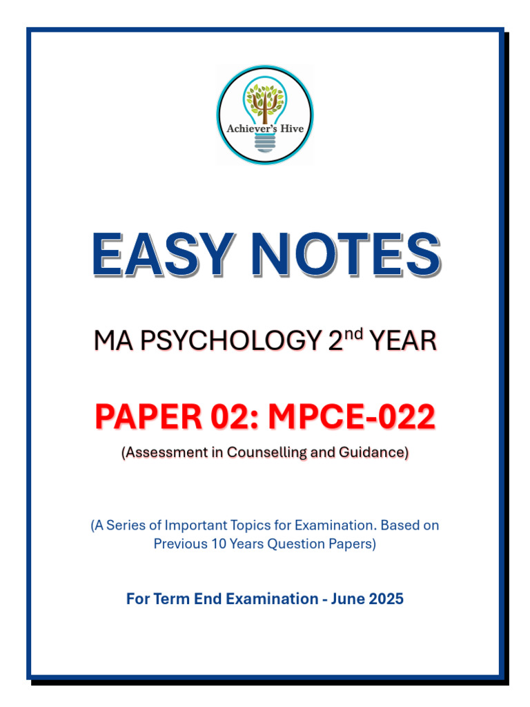 MPCE-022-2025-SB | PDF | Psychology | Educational Assessment