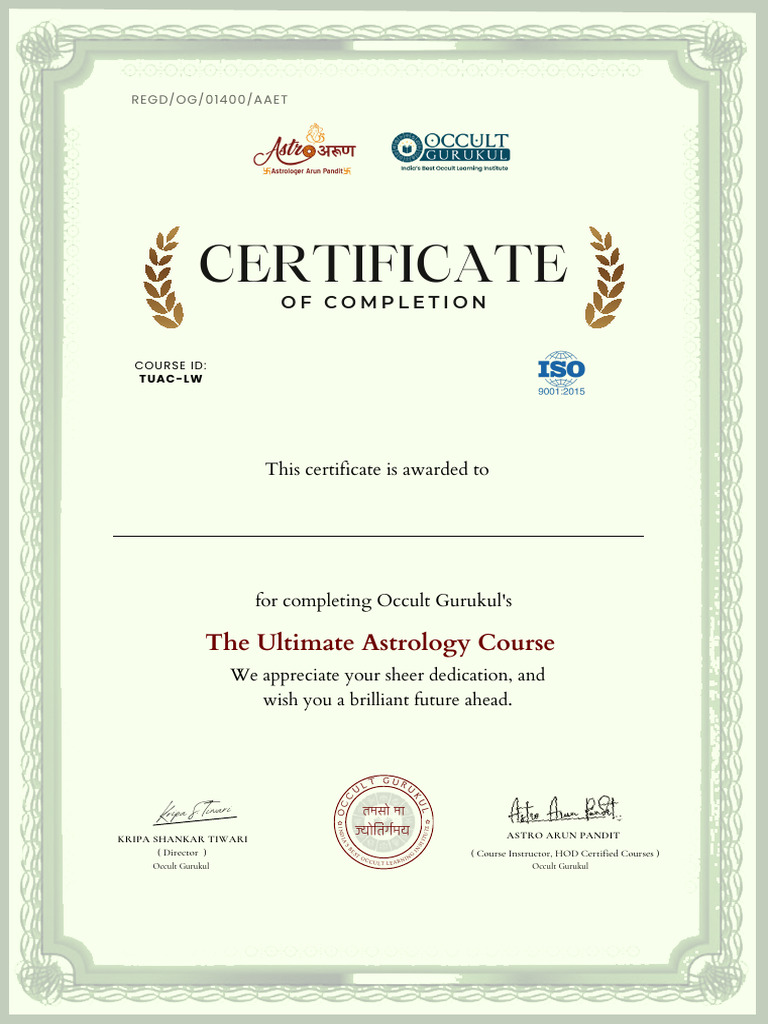 Astrology Certificate | PDF