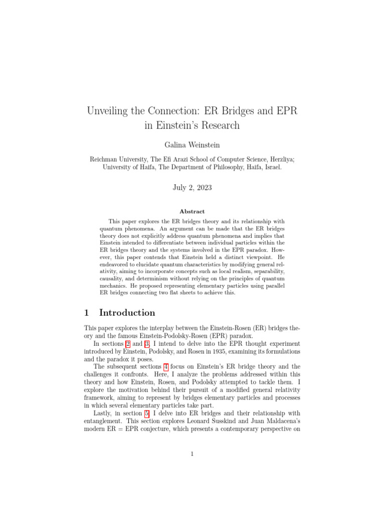 PhilArch. ER paper | PDF | Uncertainty Principle | General Relativity