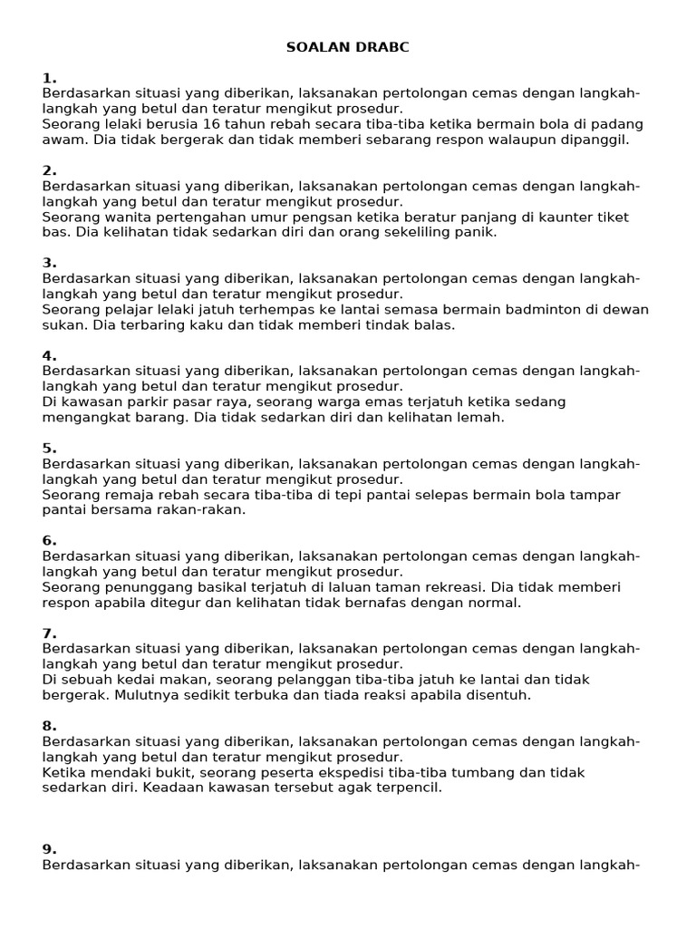 Panduan Pertolongan Cemas DRABC | PDF