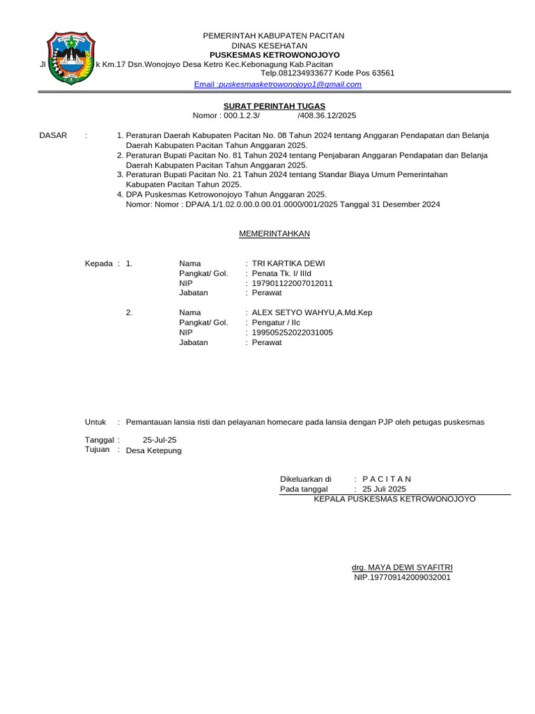 3. Spj Perjadin Dalam Daerah 2025 | PDF