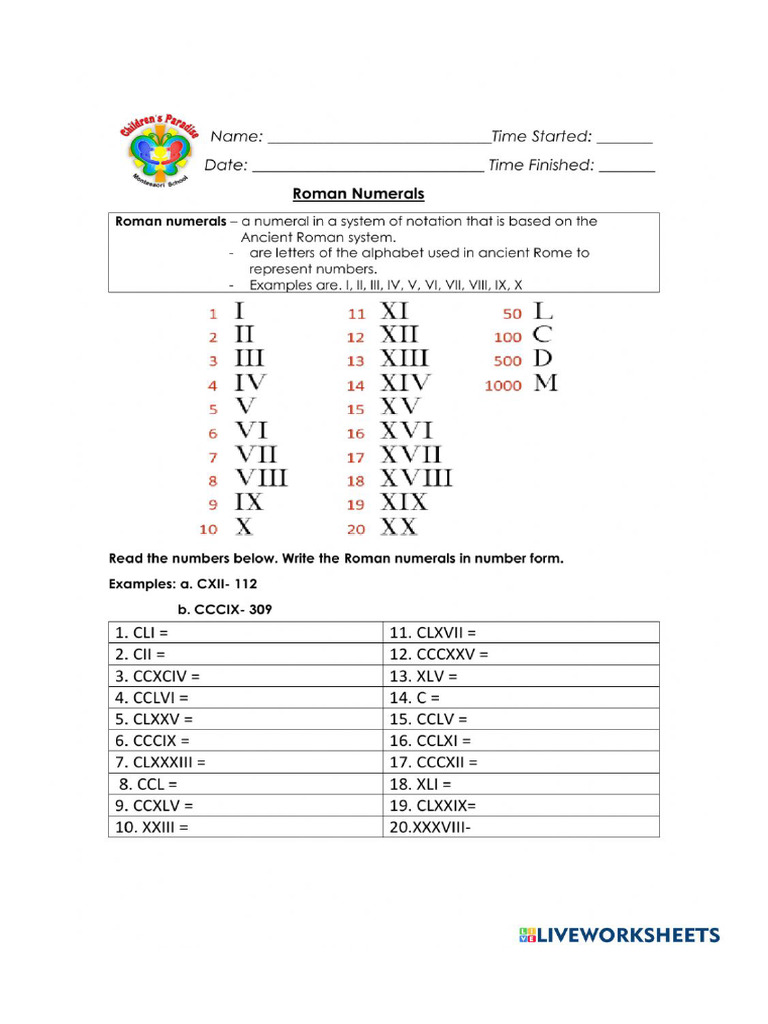 Roman Numerals 2 | PDF