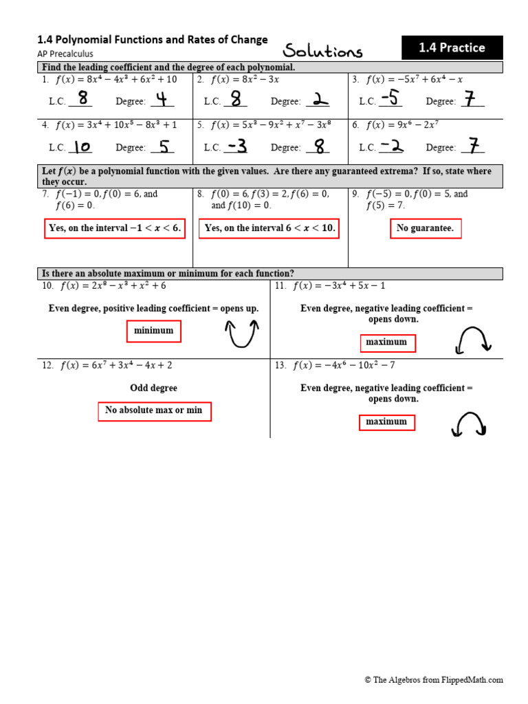 Precalculus 1.4 Solutions | PDF | Mathematics | Computational Science