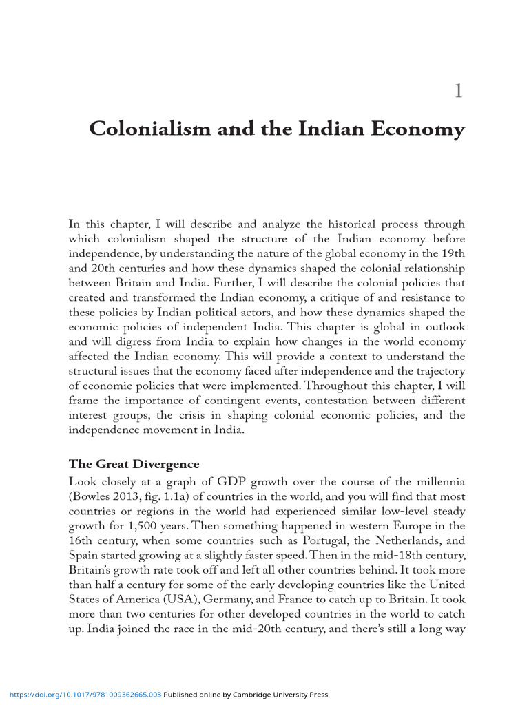 Colonialism and The Indian Economy | PDF | Tariff | Economy Of India