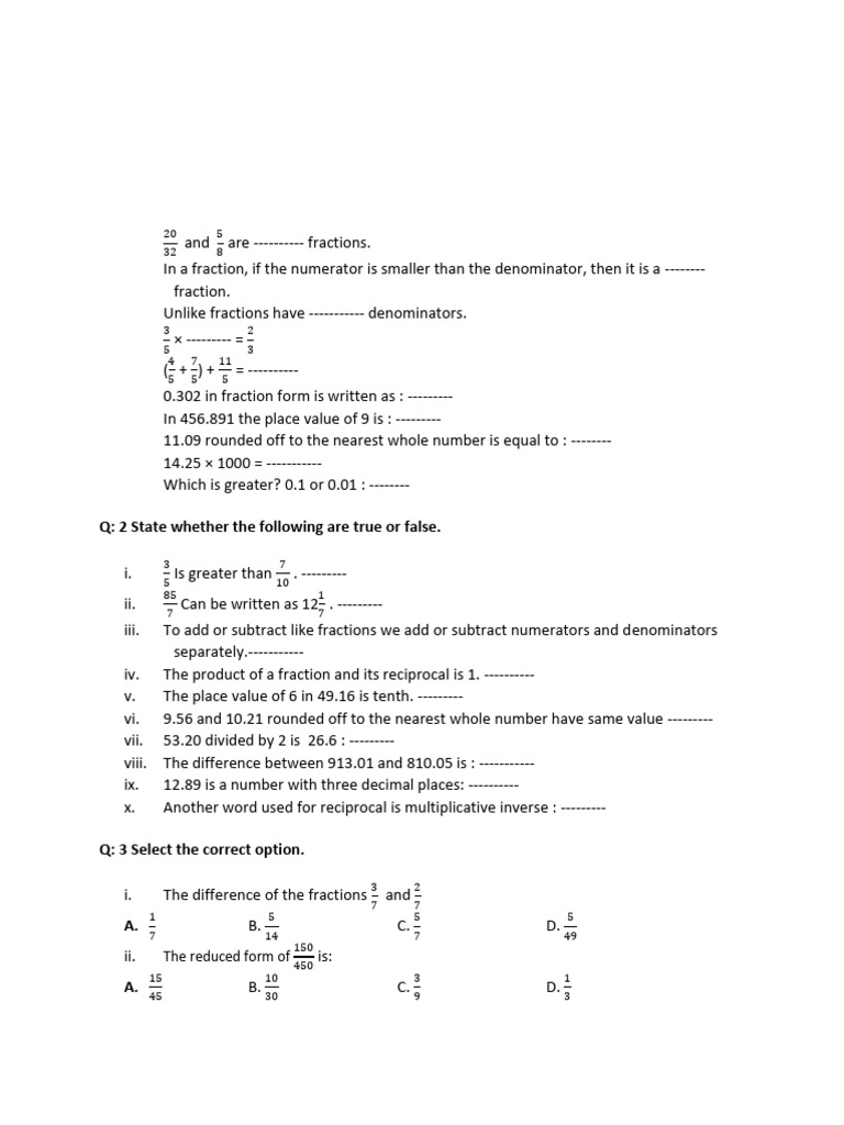 Worksheet Class 4th Math | PDF | Number Theory | Mathematical Concepts