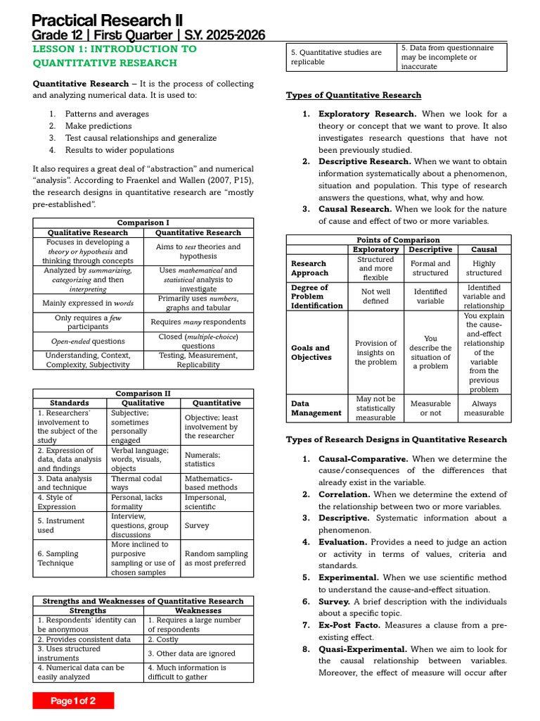 [Q1] Practical Research II | PDF | Statistics | Quantitative Research