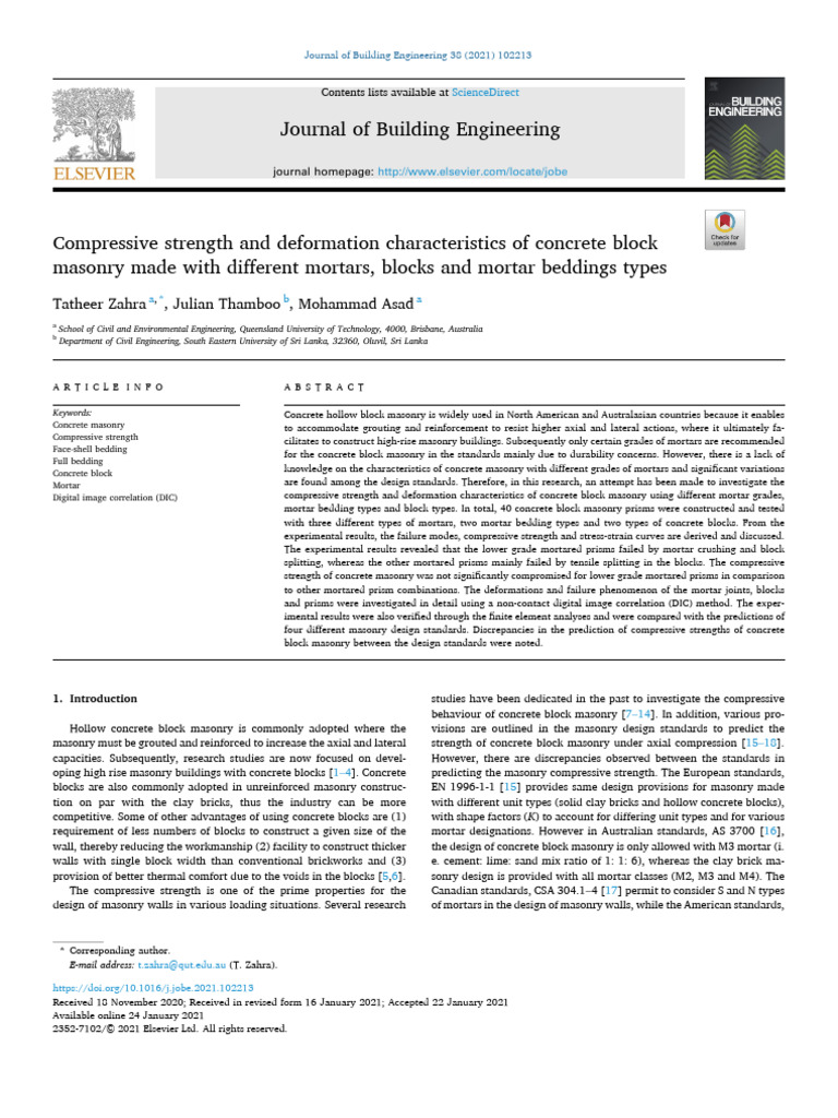 Compressive Strength and Deformation Characteristics of Concrete Block ...