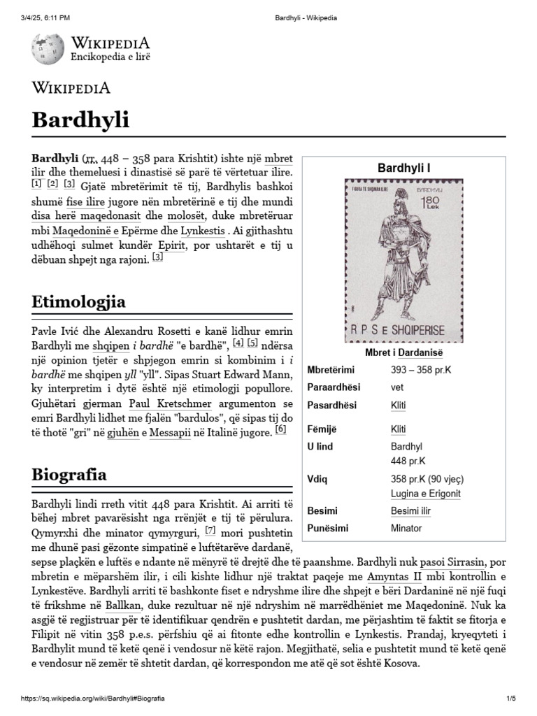 Bardhyli - Wikipedia | PDF