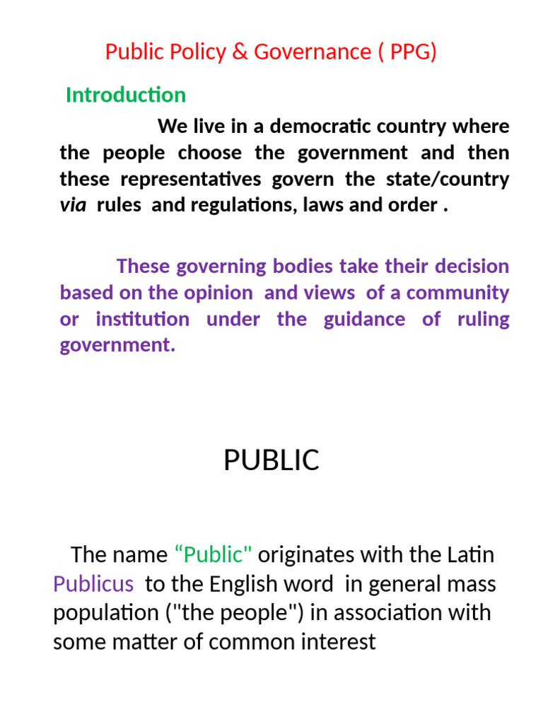 Understanding Public Policy & Governance | PDF | Governance | Policy