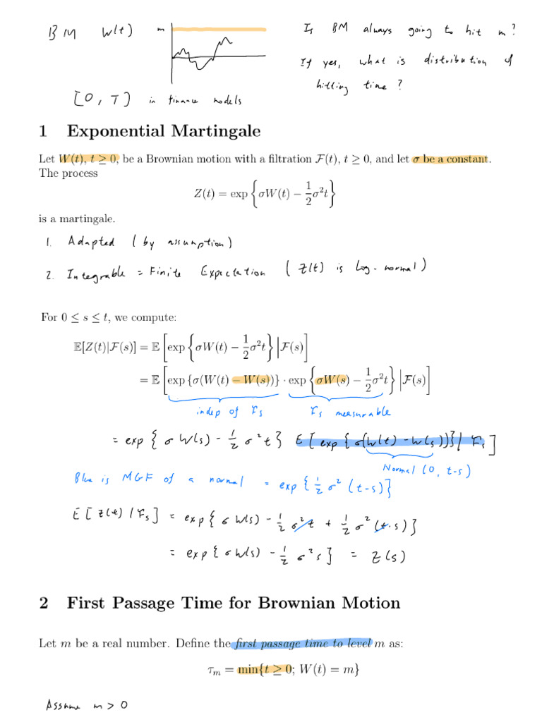 First Hitting Times Annotated | PDF | Mathematical Analysis | Mathematics