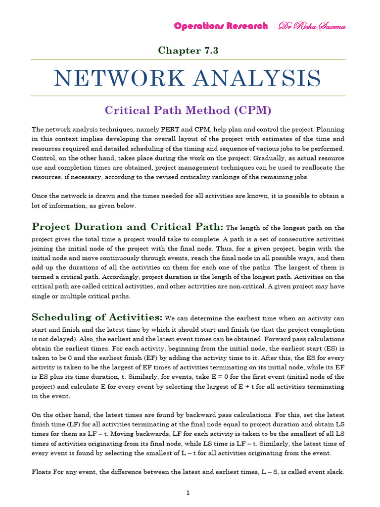 3.5 Critical Path Method | PDF | Applied Mathematics | Operations Research