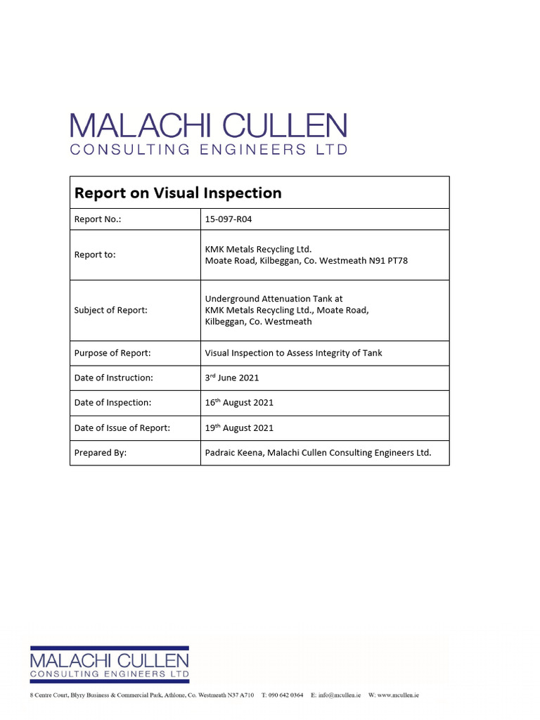 Report On Visual Inspection | PDF | Concrete | Civil Engineering