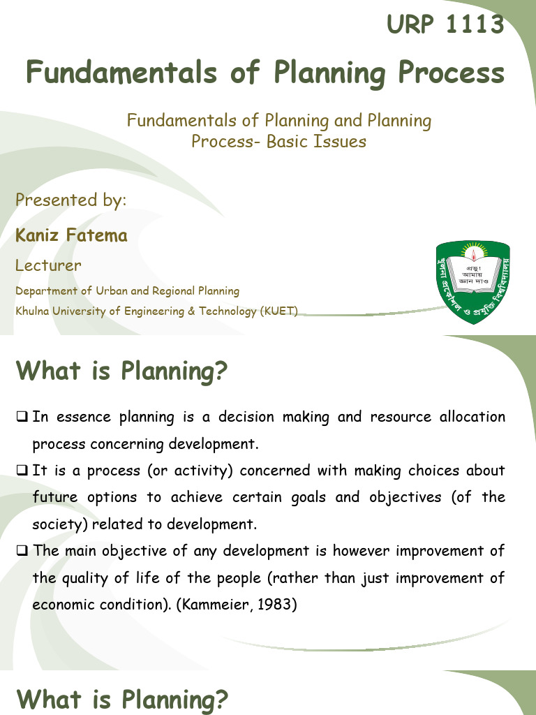 Fundamentals of Urban Planning Process | PDF | City | Urban Sprawl
