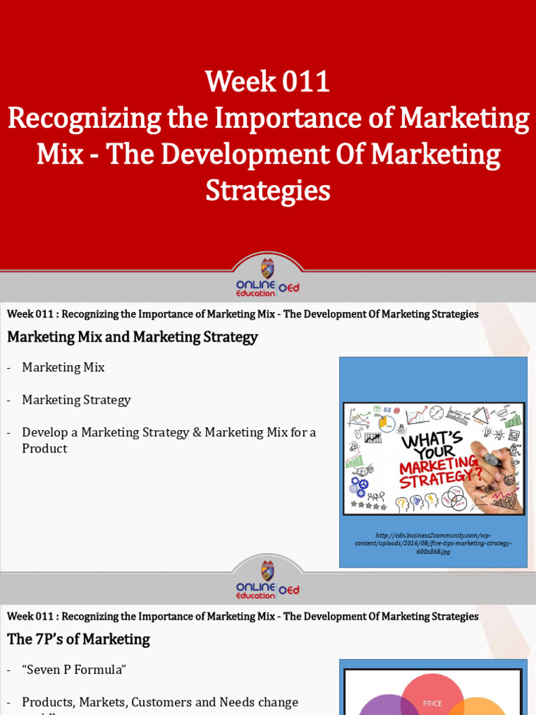 Week 011-Presentation Recognizing The Importance of Marketing Mix ...
