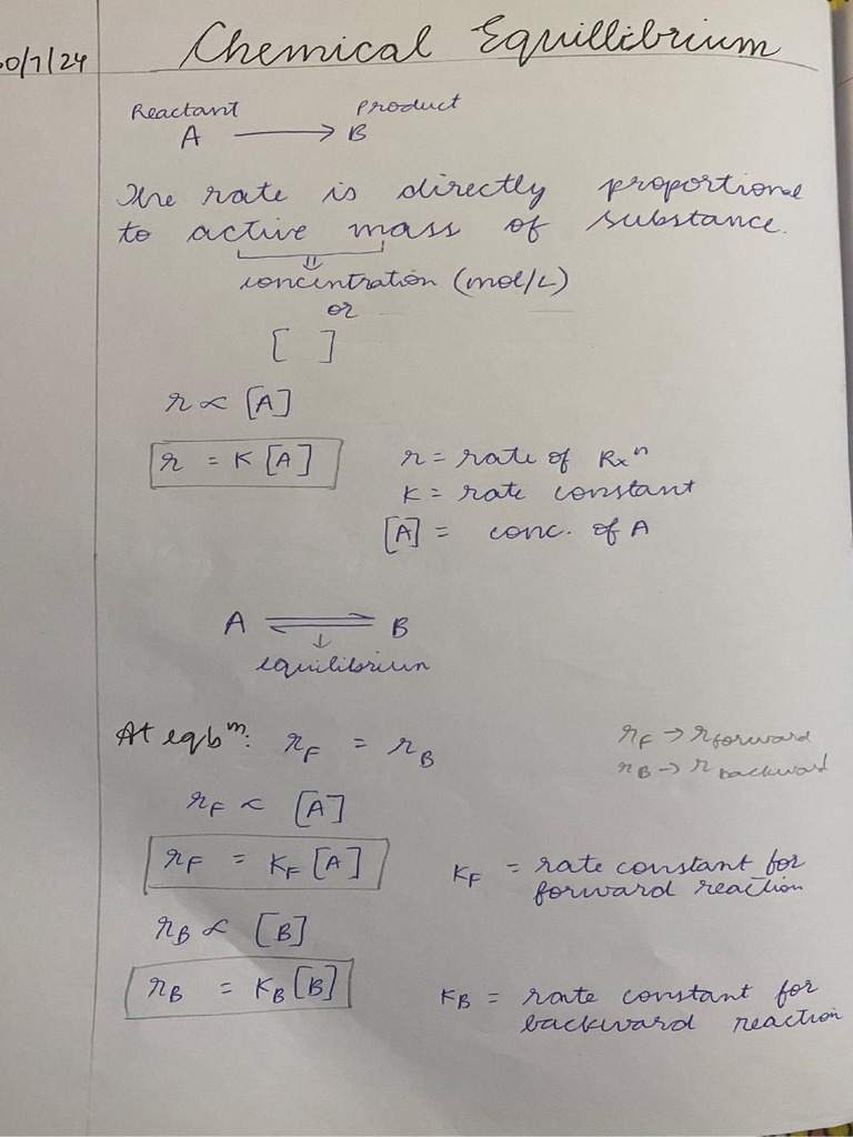 Chemical Equillibrium | PDF