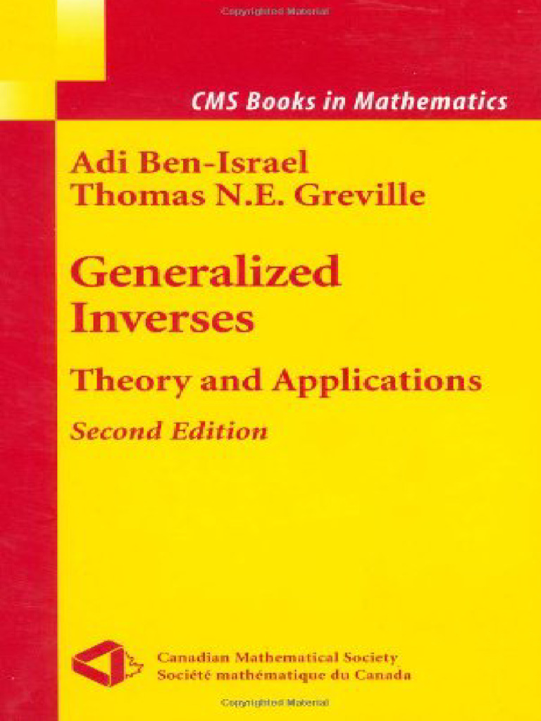 Generalized Inverses Theory And Applications 2nd Adi Benisrael | PDF ...