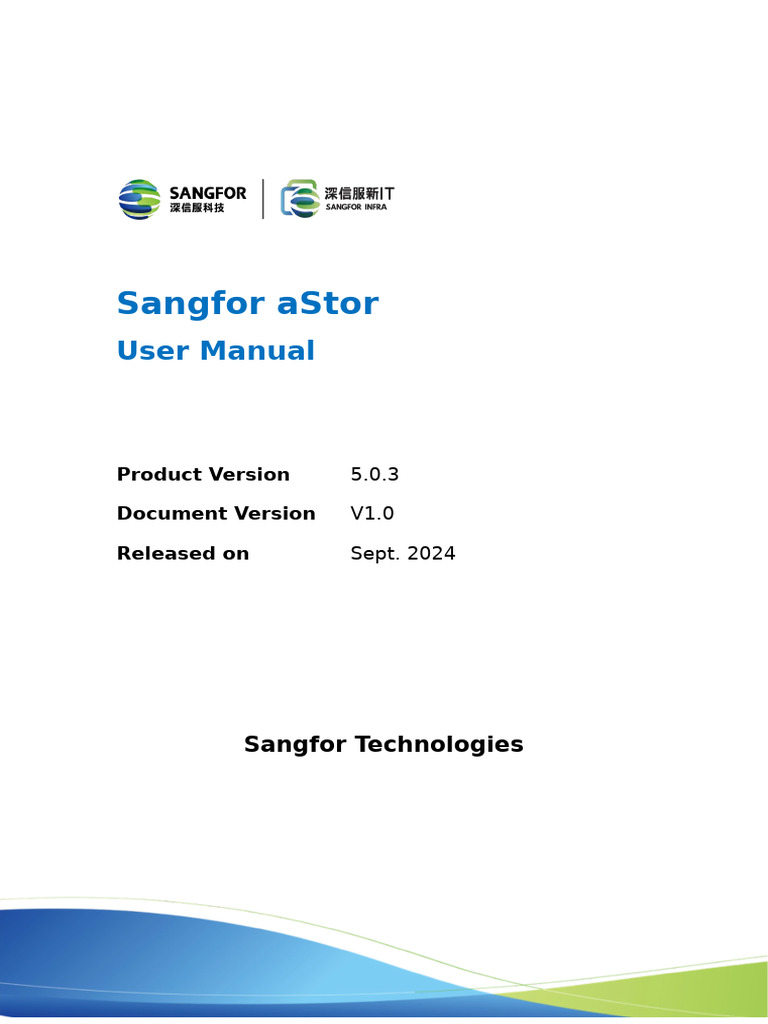 Sangfor aStor User Manual V5.0.3 | PDF | Computer Network | Load ...