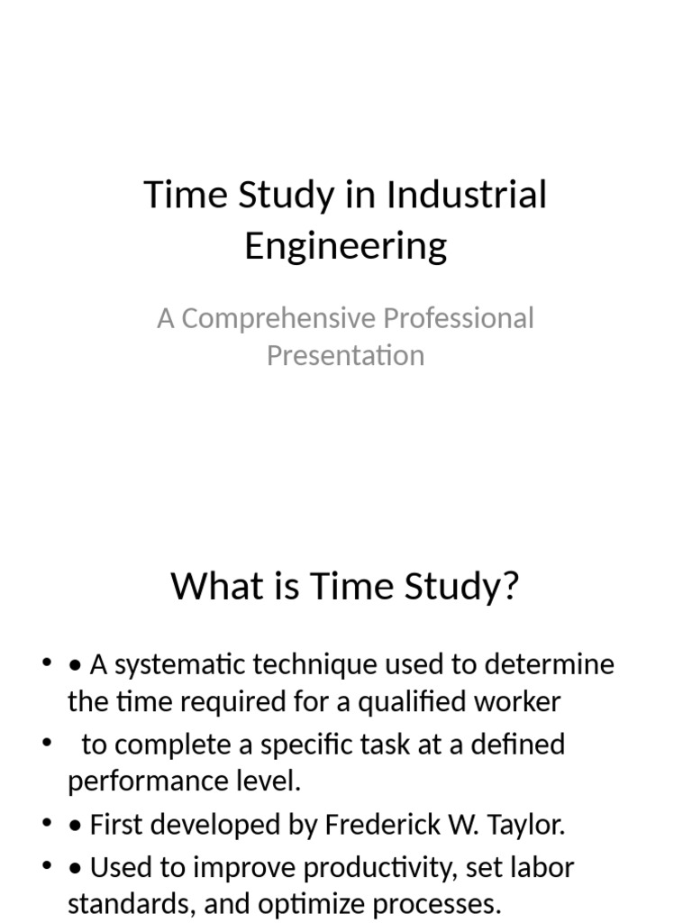 Time Study Techniques in Industrial Engineering | PDF