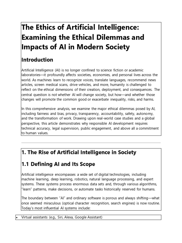 The Ethics of Artificial Intelligence_final | PDF | Artificial Intelligence | Intelligence (AI ...