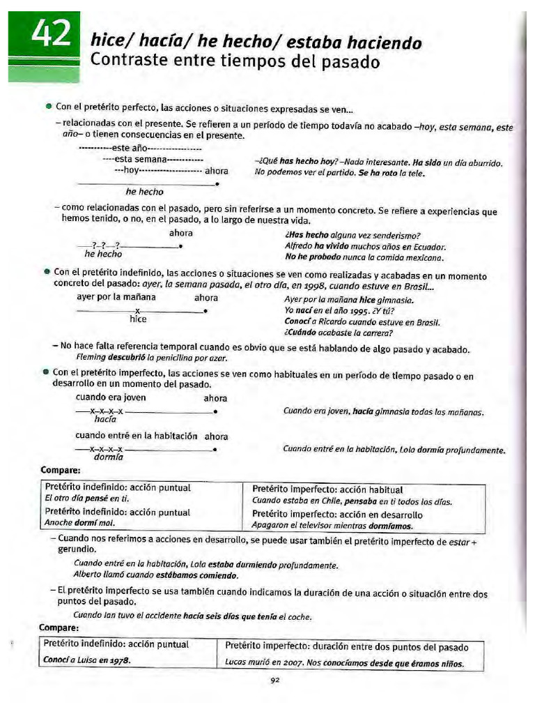 Contraste de Pasados | PDF