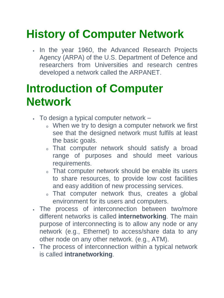 Evolution of Computer Networking | PDF | Computer Network | Duplex ...