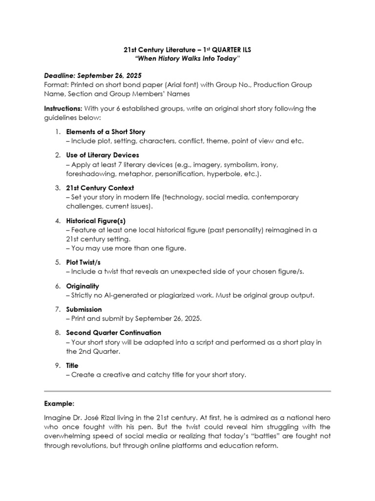 21st Century Short Story Project Guide | PDF
