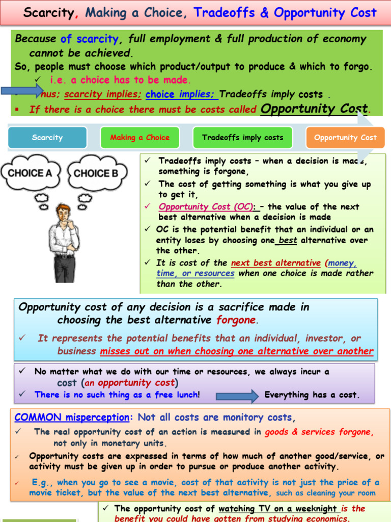 Scarcity and Opportunity Cost Explained | PDF | Economics | Economies
