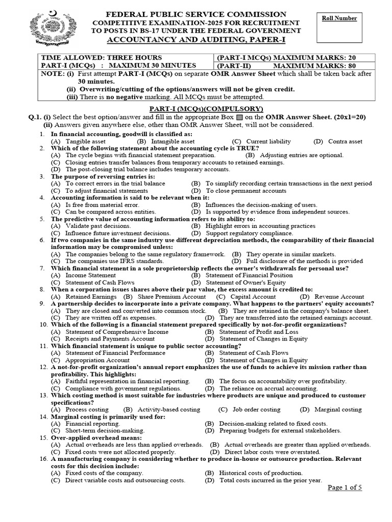 2680-CSS Accounting and Auditing Past Paper 2025 PDF-(Taleem360.Com ...
