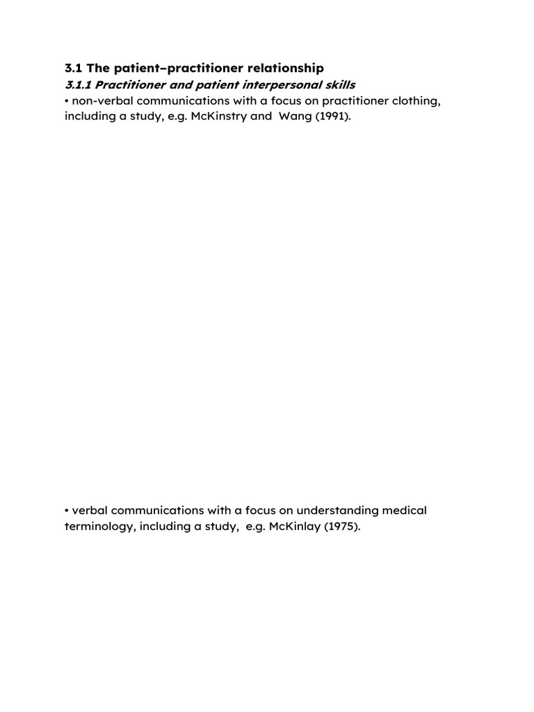 3.1.the Patient-Pracitioner Relationship | PDF | Medical Diagnosis ...