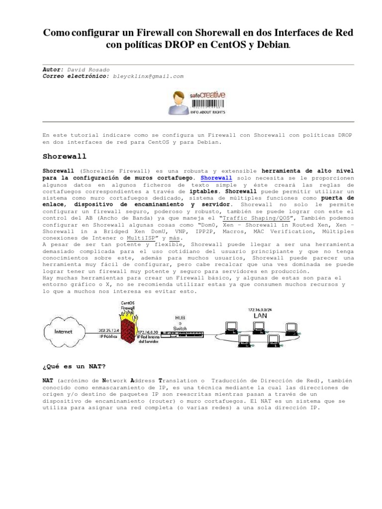 Como Configurar Un Firewall Con Shorewall en Dos Interfaces de Red Con ...