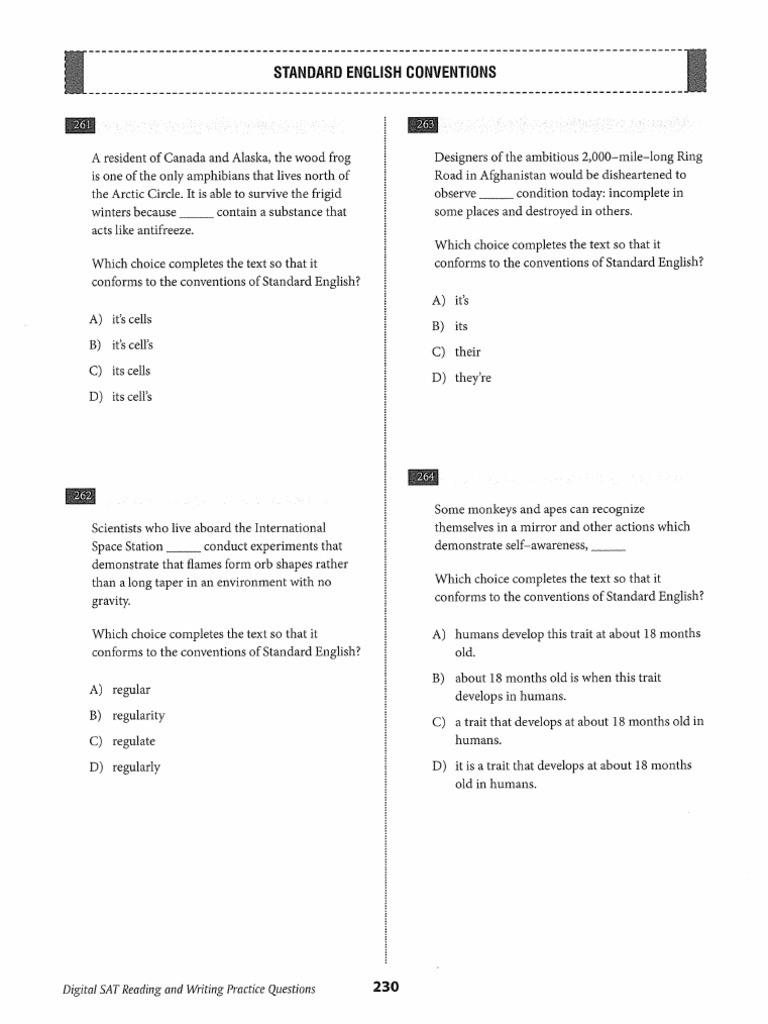 Digital SAT Reading and Writing Practice Questions 2023 Vibrant Form ...