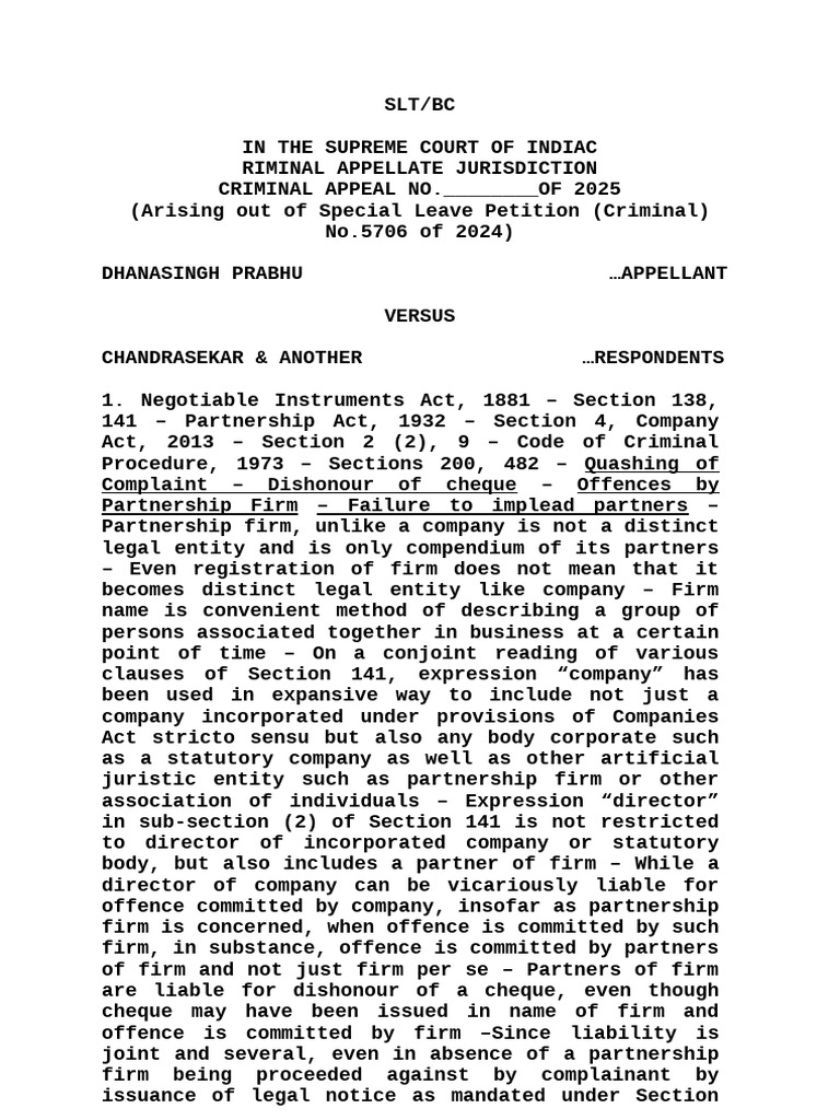 SLT BC DHANASINGH 5706 ujj M HN | PDF | Partnership | Justice