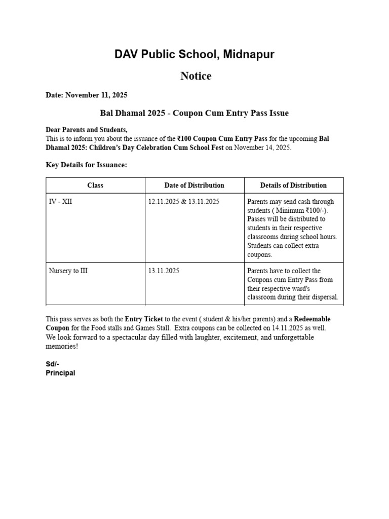 Bal Dhamal Coupon Distribution | PDF