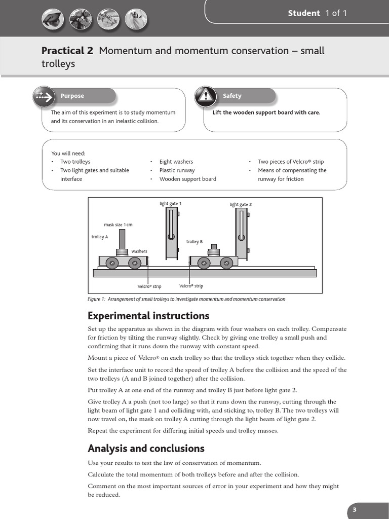 (Practical 02) Momentum and Momentum Conservation (Small Trolleys ...