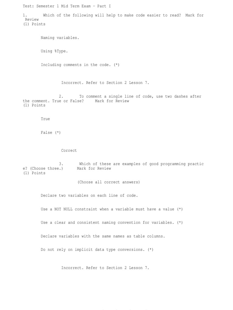 PL/SQL Midterm Exam Review | PDF