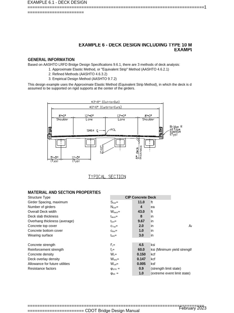 Deck Design Example with MASH Rail | PDF | Strength Of Materials ...