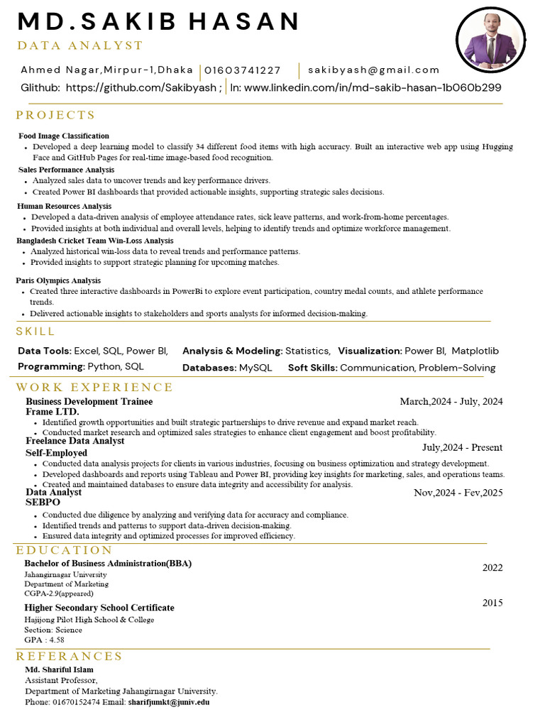 Md. Sakib Hasan | PDF | Data Analysis | Business