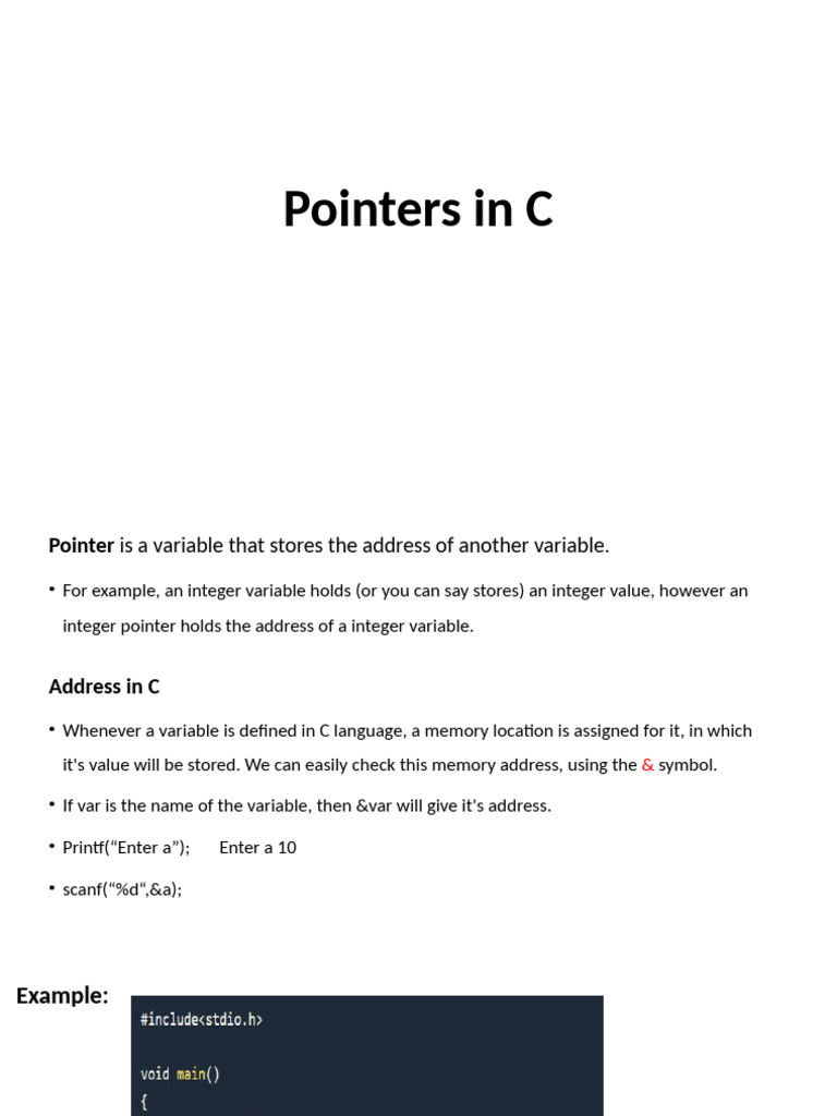 Understanding Pointers in C Programming | PDF | Pointer (Computer ...