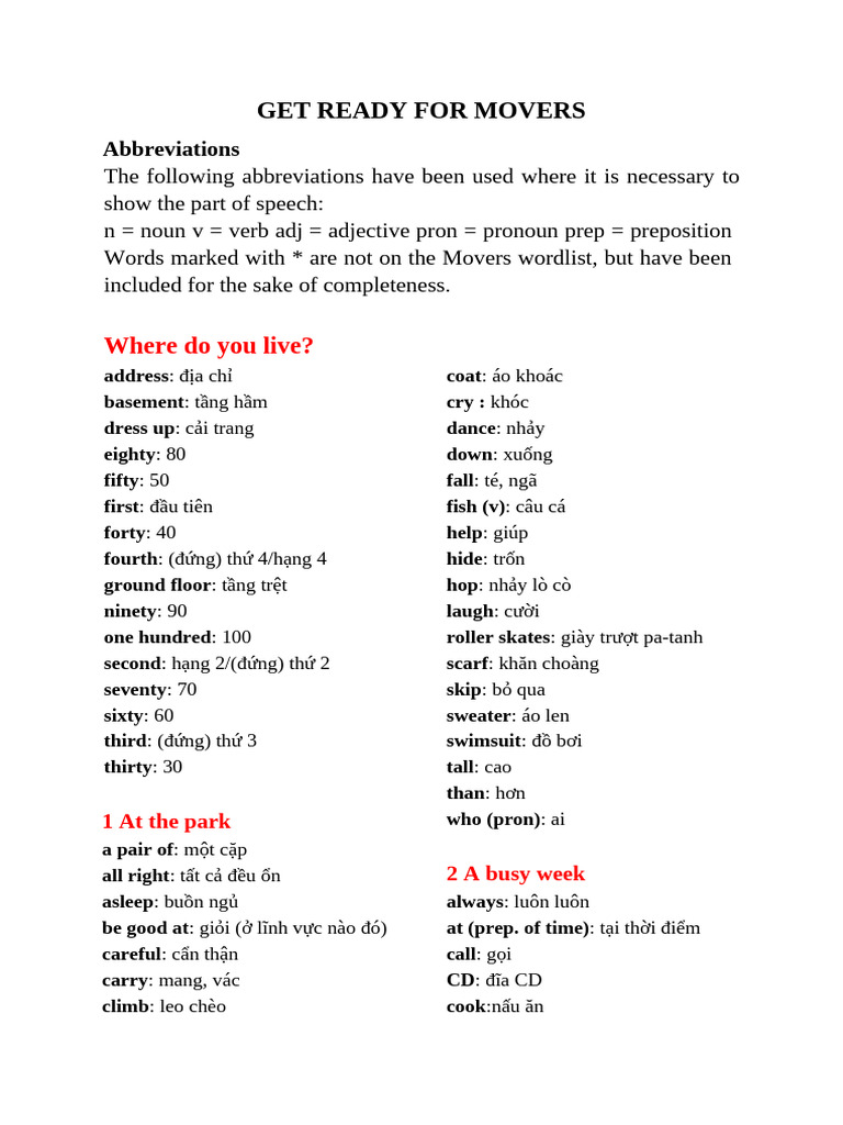 Get Ready For Movers | PDF