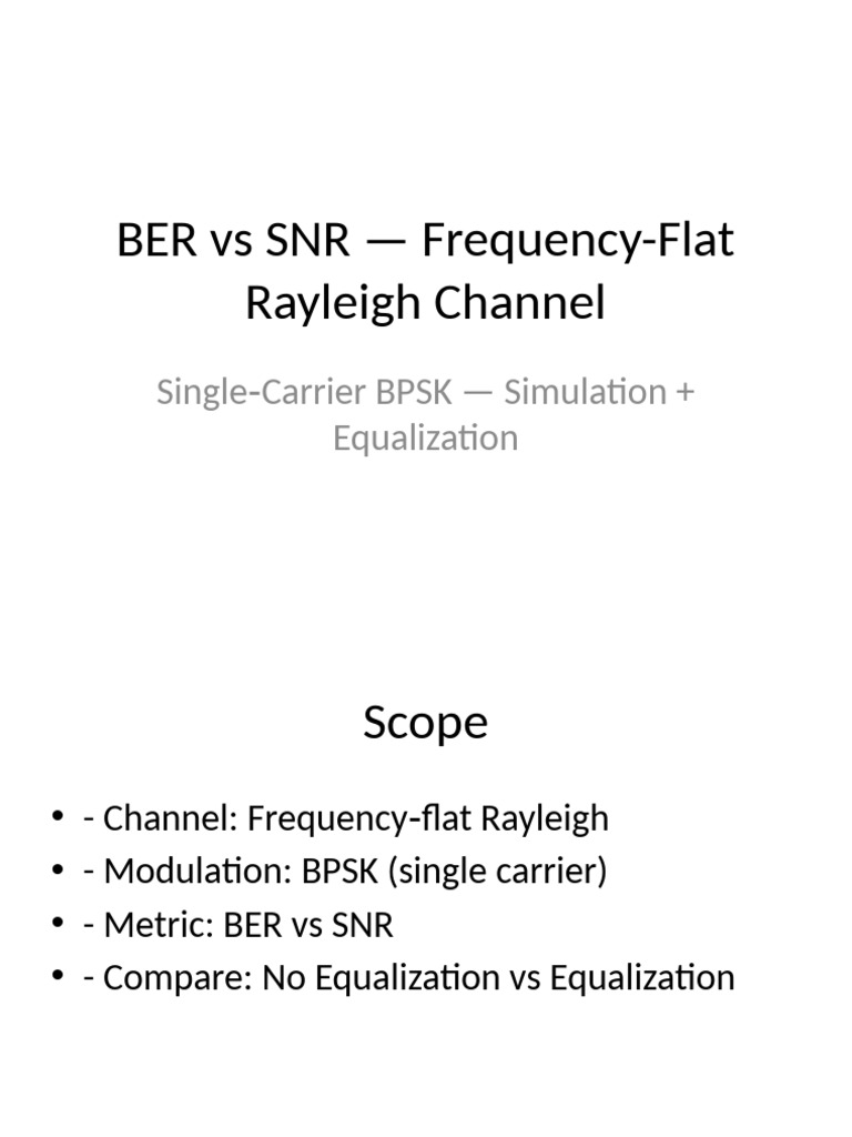 Rayleigh BPSK Ber | PDF