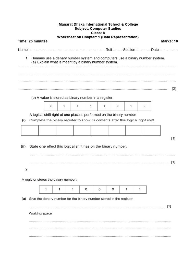 Class 8 Home Work On Chapter 1 Data Representation | PDF | Mathematical ...