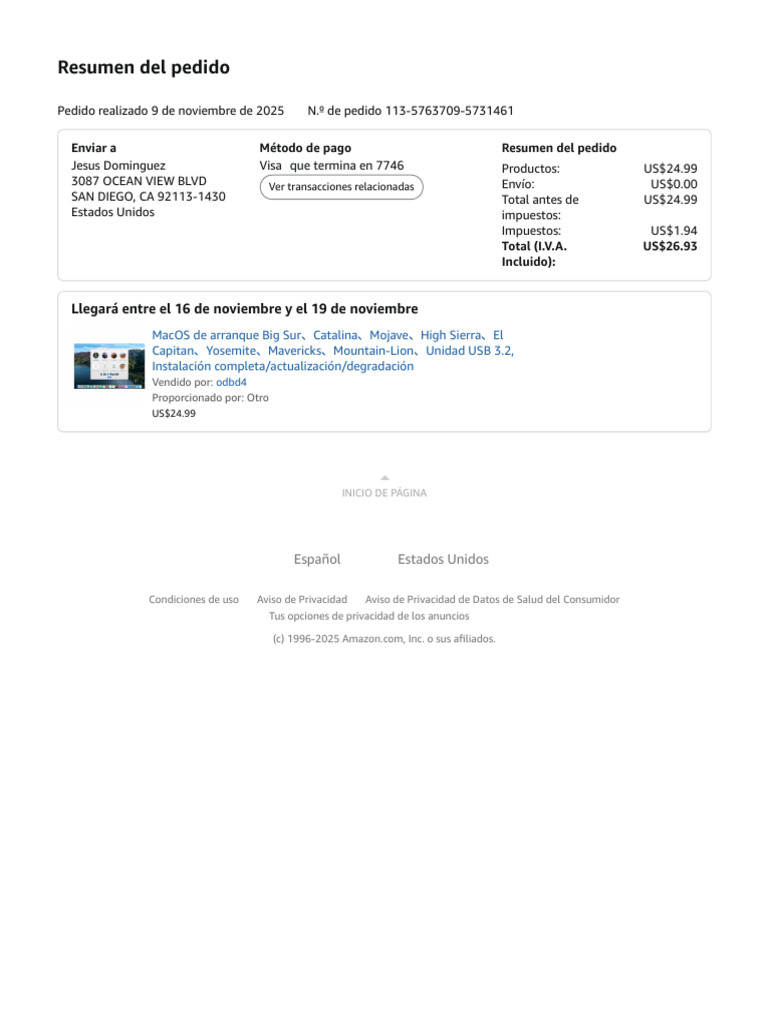 Detalles Del Pedido | PDF