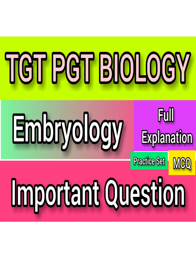 Embryology Practice Questions | PDF