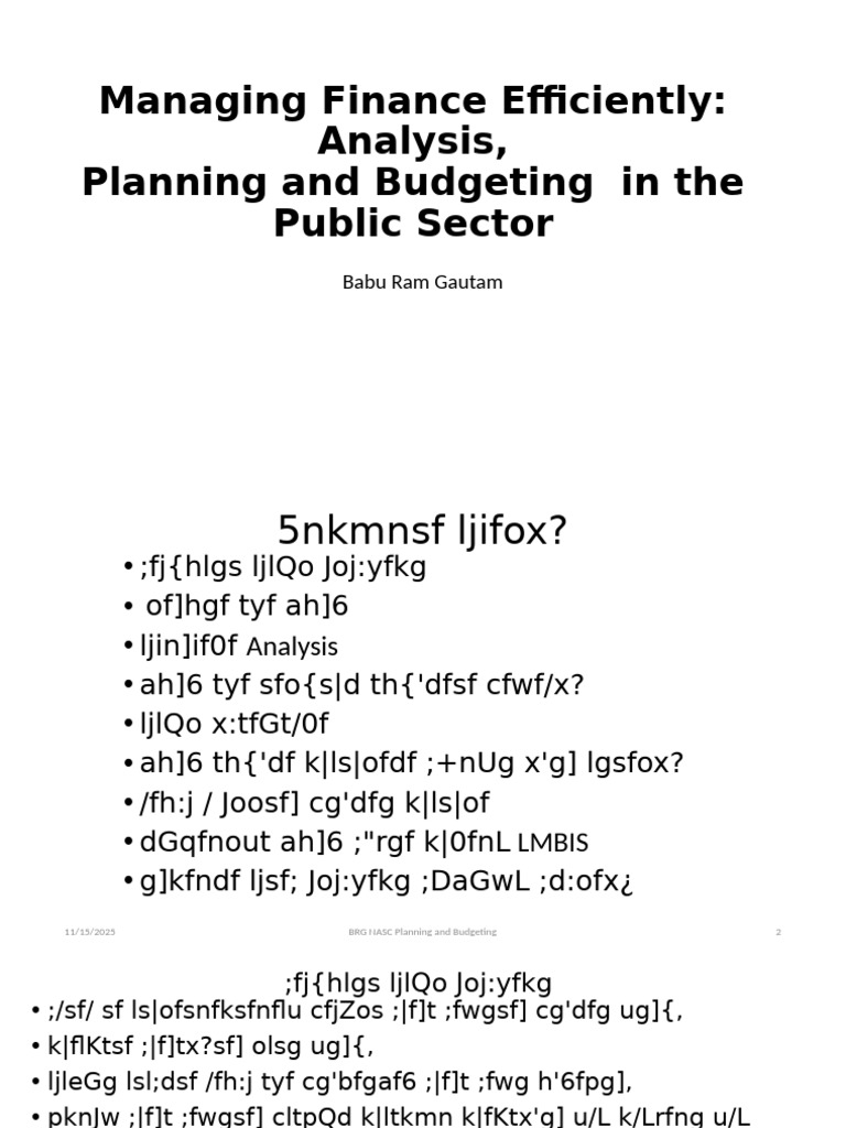 Session I Planning and Budgeting | PDF